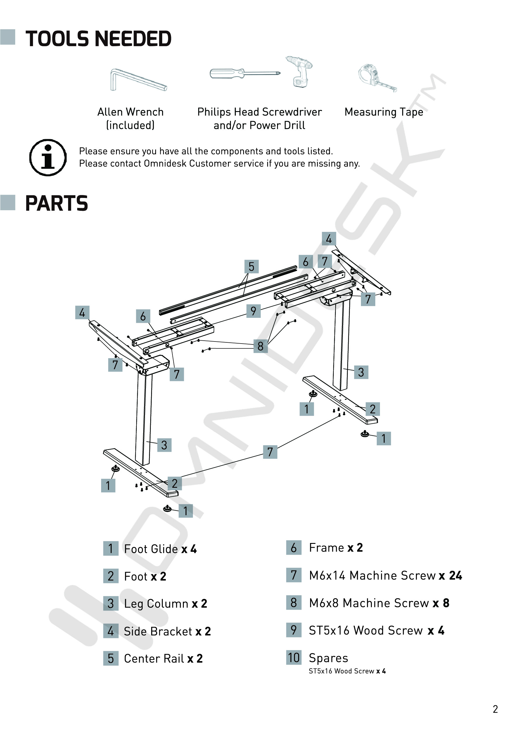 Installation Guide Omnidesk Zero Static Gaming Desk Omnidesk